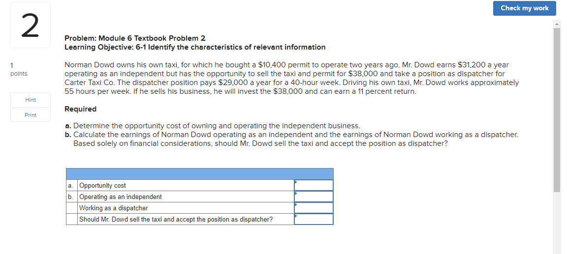 Solved Problem: Module 6 Textbook Problem 2 Learning | Chegg.com