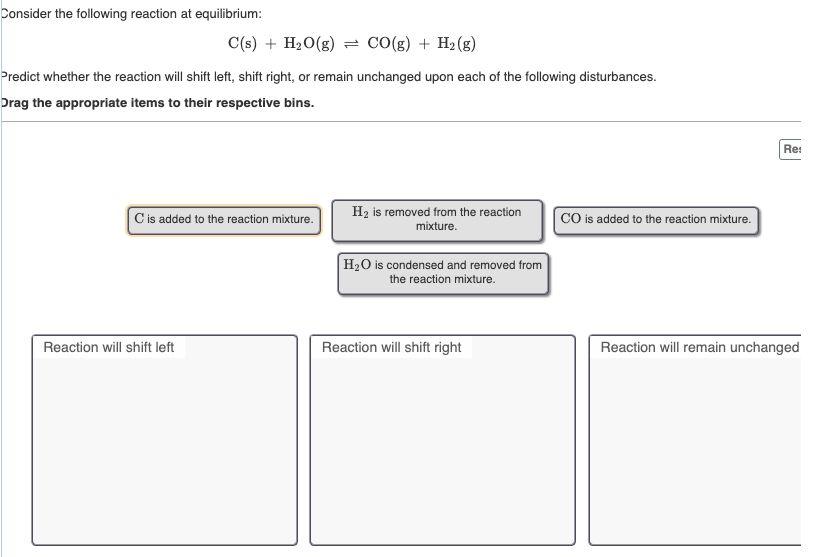 Solved Consider the following reaction at equilibrium: C(s) | Chegg.com