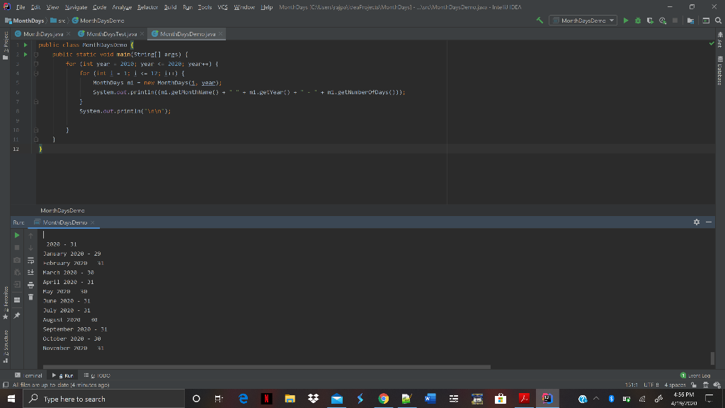 Solved Fix this JAVA code, the MonthDaysDemo should print | Chegg.com