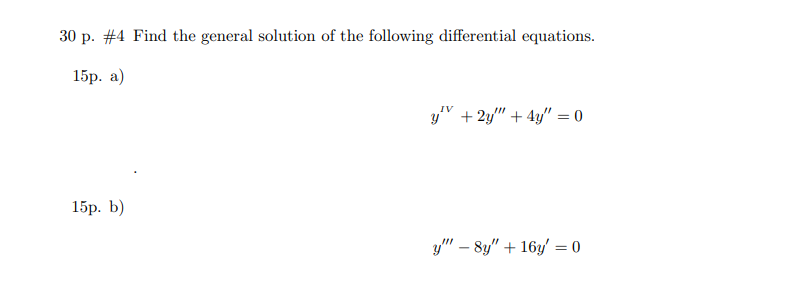 Solved 30p. \#4 Find the general solution of the following | Chegg.com