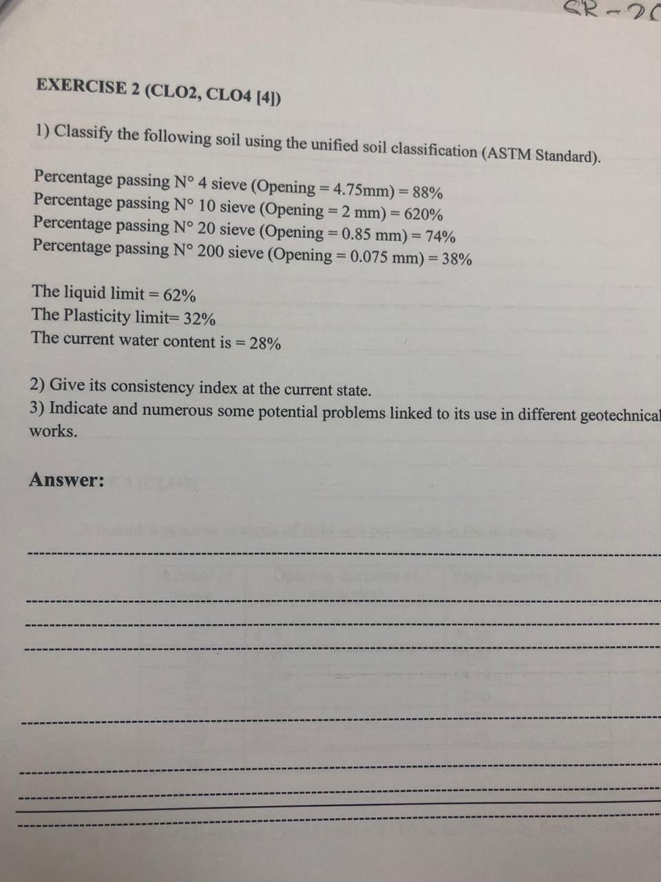 Solved EXERCISE 2 (CLO2, CLO4 (41) 1) Classify the following | Chegg.com