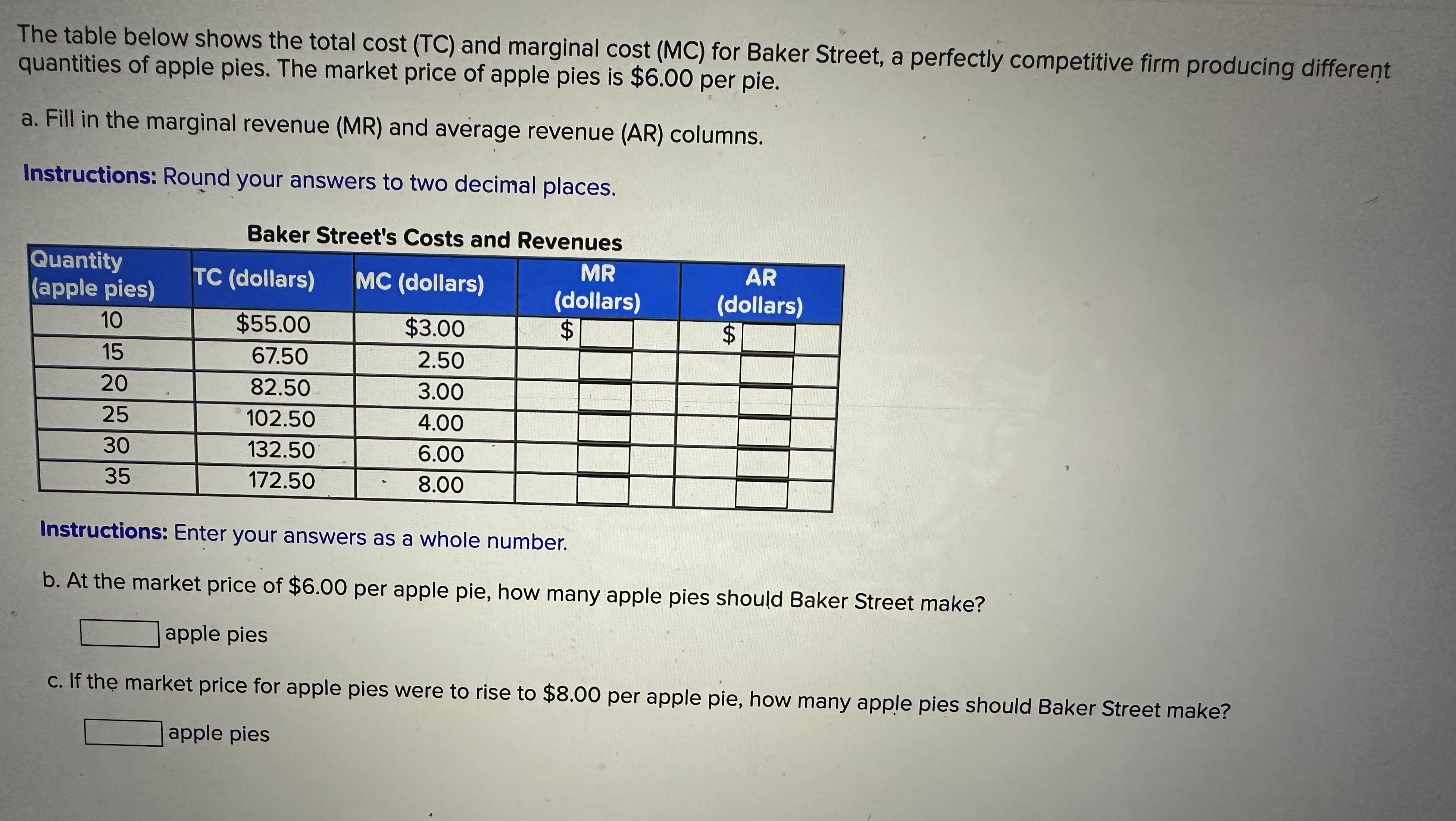 The Table Below Shows The Total Cost Tc And Marginal - vrogue.co The Table Below Shows The Total Cost Tc And Marginal - vrogue.co