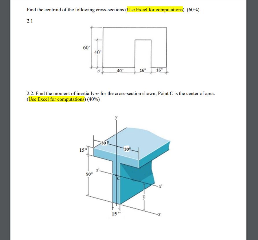 Solved Find the centroid of the following cross-sections | Chegg.com