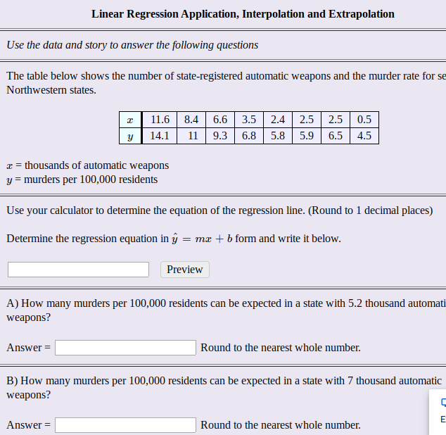Solved Linear Regression Application, Interpolation and | Chegg.com