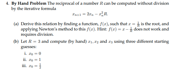 Solved 4. By Hand Problem The reciprocal of a number R can | Chegg.com