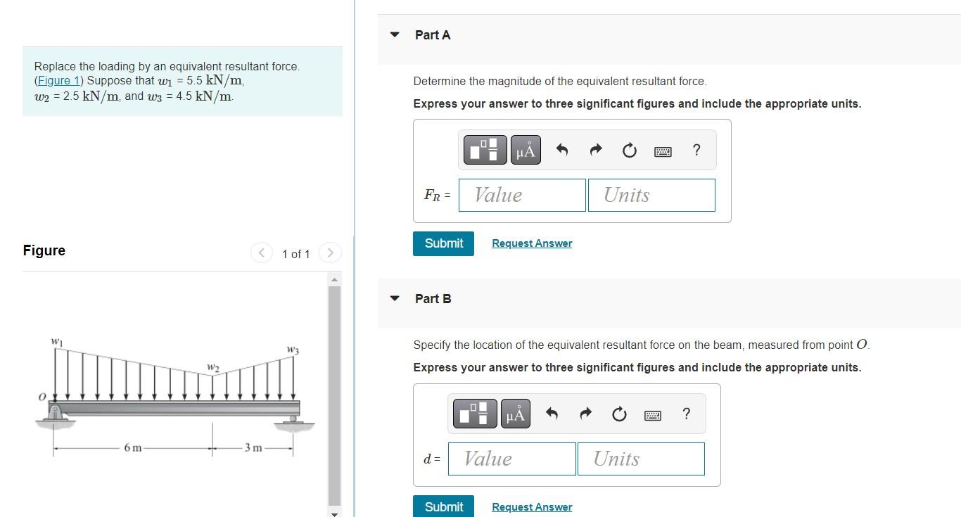 Solved Replace the loading by an equivalent resultant force. | Chegg.com