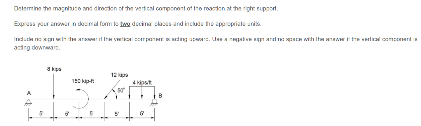 Solved Determine the magnitude and direction of the vertical | Chegg.com