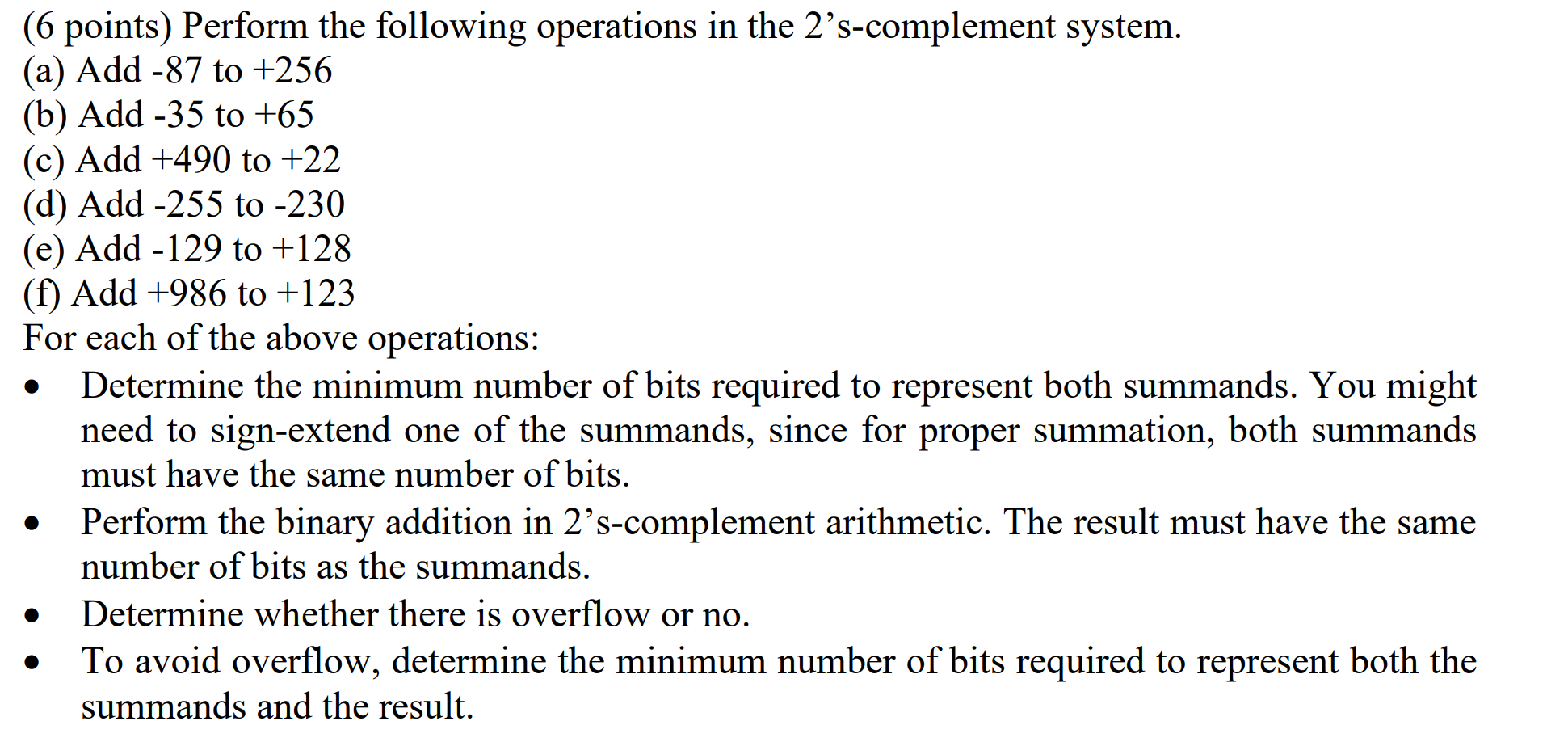 Solved (6 points) Perform the following operations in the 2 | Chegg.com