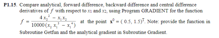P1.15. Compare analytical forward difference, | Chegg.com