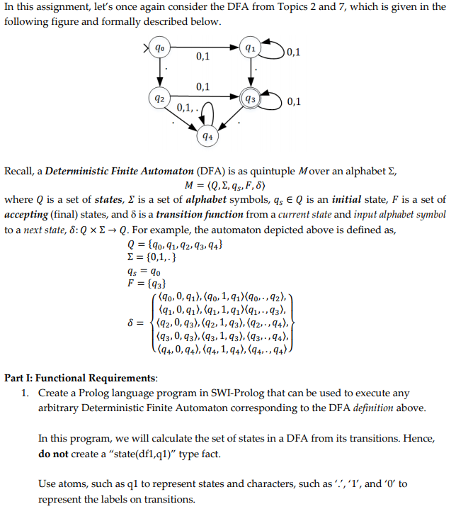 In this assignment, let's once again consider the DFA | Chegg.com