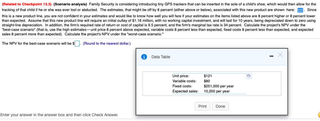 Solved Related to Checkpoint 13.3) (Scenario analysis) | Chegg.com