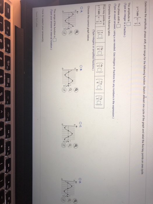 Solved function. Sketch atleast one cycle of the graph and | Chegg.com