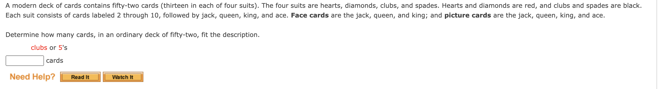 Solved A modern deck of cards contains fifty-two cards | Chegg.com