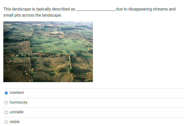 This landscape is typically described as due to | Chegg.com