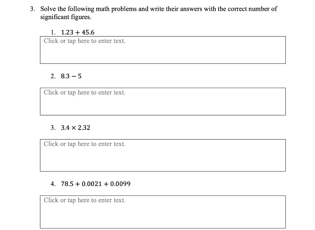 Solved Solve the following math problems and write their | Chegg.com