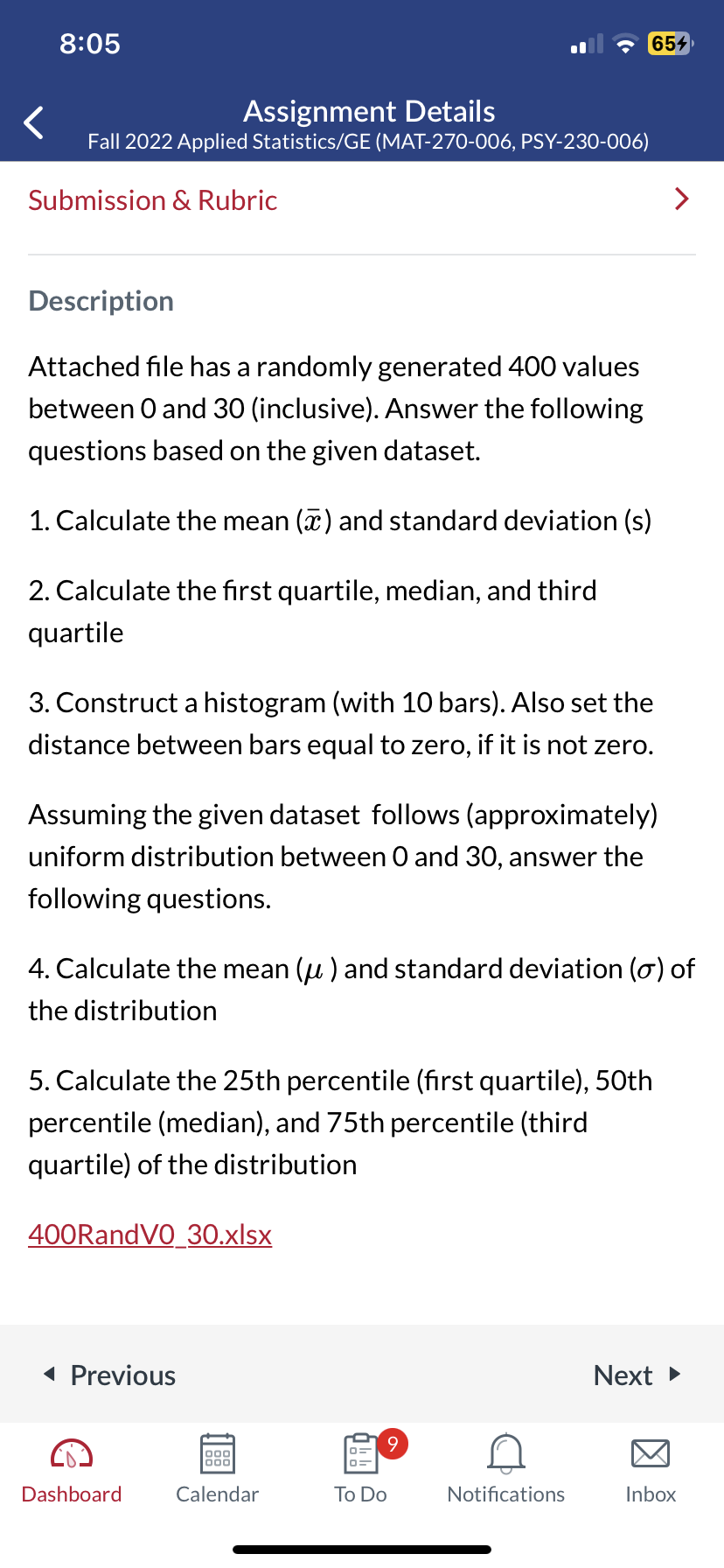 Solved Description Attached file has a randomly generated | Chegg.com