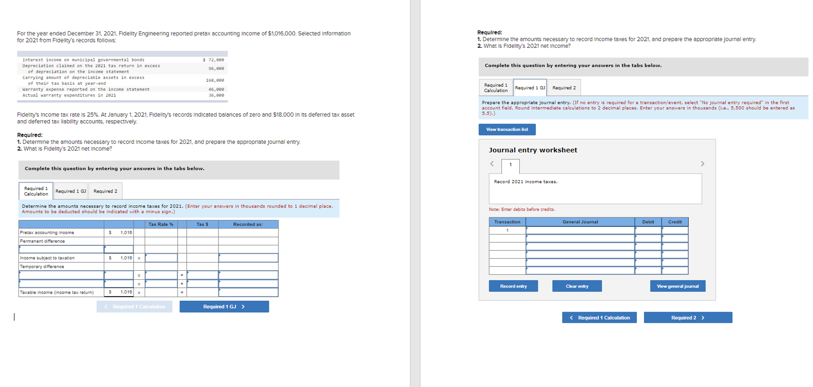 Solved For the year ended December 31, 2021, Fidelity | Chegg.com