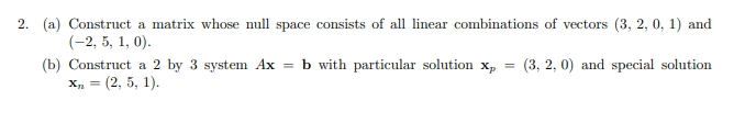Solved 2 A Construct A Matrix Whose Null Space Consists