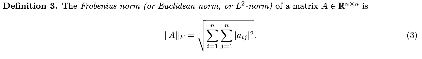 Solved Recall the Frobenius norm of a matrix from HW8, | Chegg.com