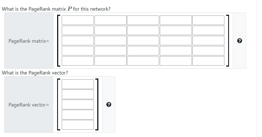 Solved Consider the following network of websites: B E | Chegg.com