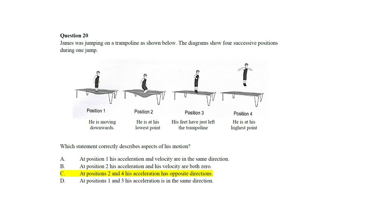 Solved Question 20 James was jumping on a trampoline as | Chegg.com