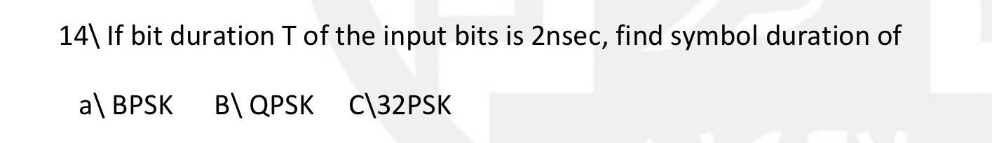 Solved 14\If bit duration T of the input bits is 2nsec, find | Chegg.com