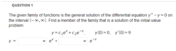 Solved The given family of functions is the general solution | Chegg.com