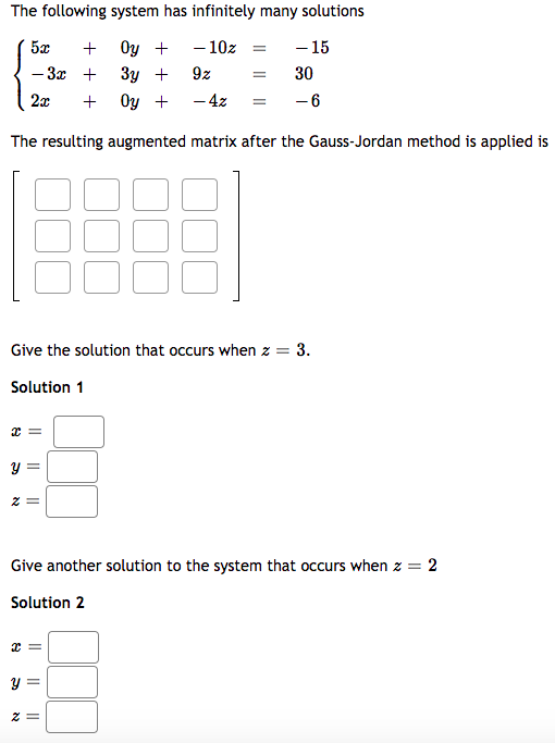 Solved The following system has infinitely many solutions 52 | Chegg.com