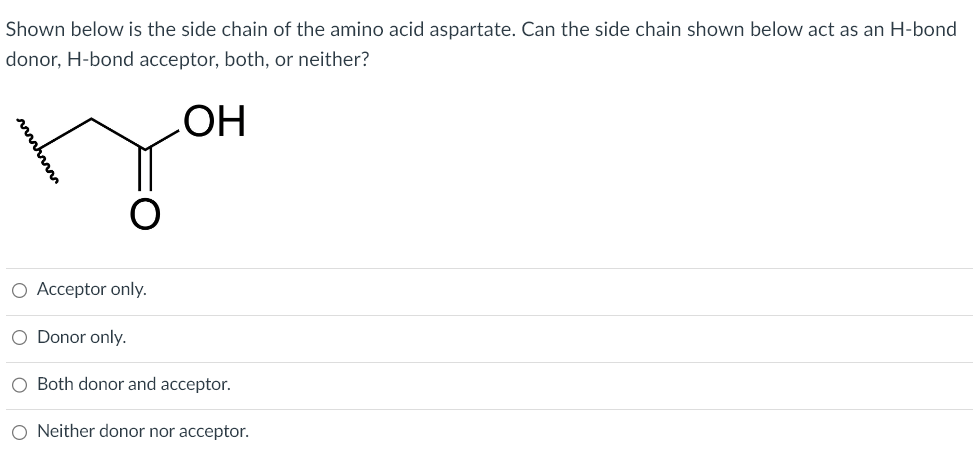 Solved Shown below is the side chain of the amino acid | Chegg.com