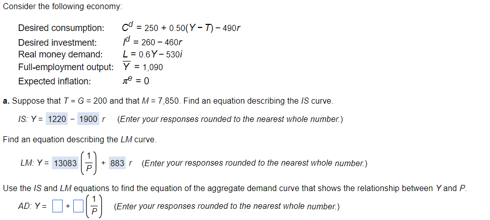 Solved Consider the following economy:Desired | Chegg.com