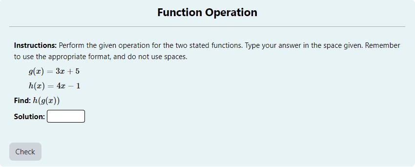 Solved Function Operation Instructions Perform The Given 