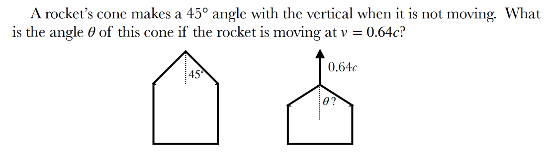 Solved A rocket's cone makes a 45∘ angle with the vertical | Chegg.com