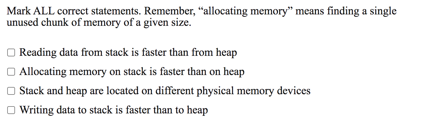Solved Mark ALL correct statements. Remember, “allocating | Chegg.com