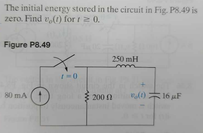 Solved The initial energy stored in the circuit in Fig. | Chegg.com