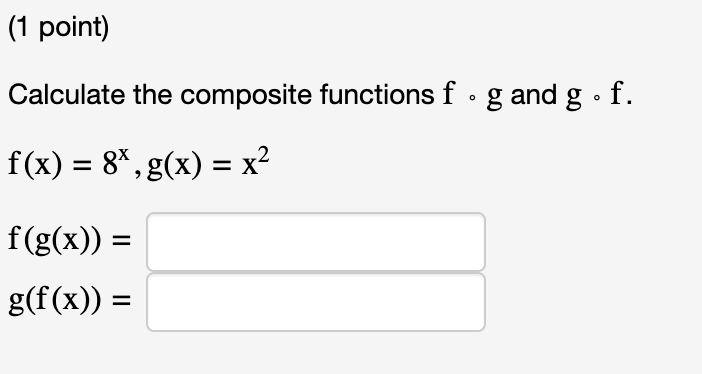 Solved Calculate the composite functions f∘g and g∘f. | Chegg.com