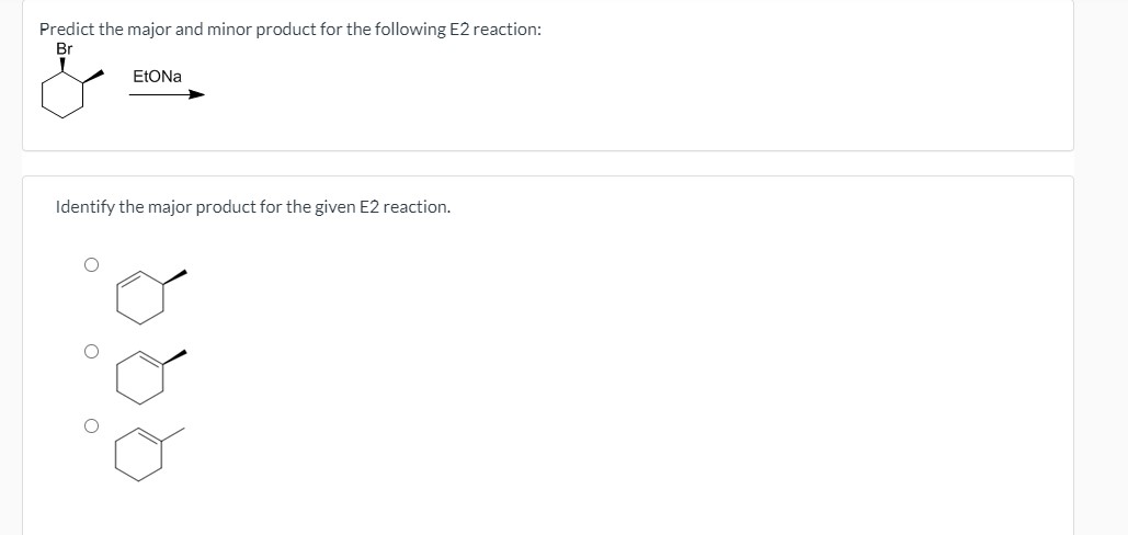 Solved Predict the major and minor product for the following | Chegg.com