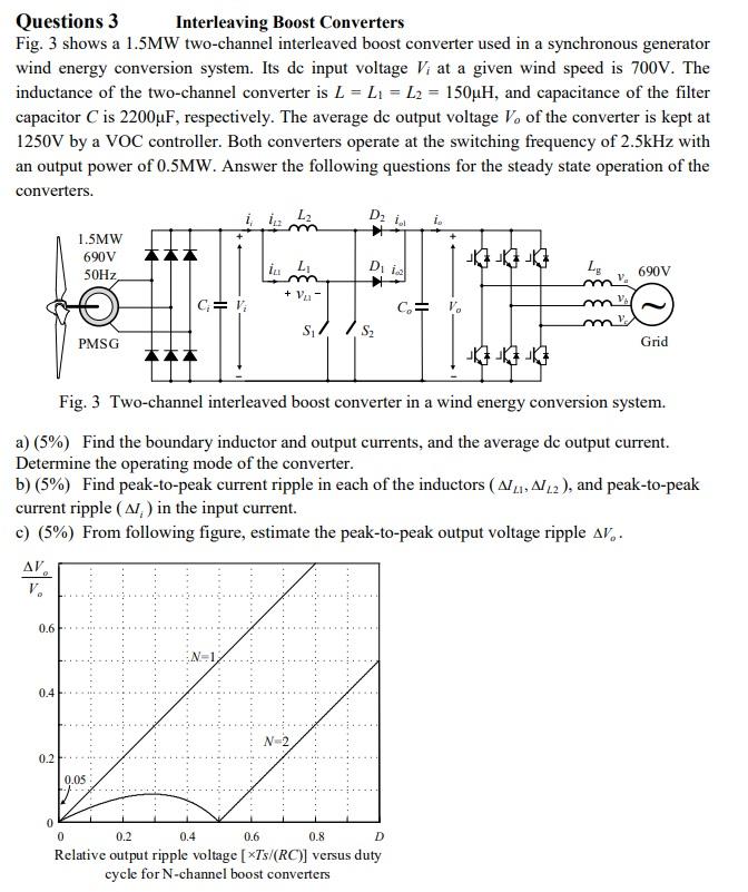 Solved Questions 3 Interleaving Boost Converters Fig. 3 | Chegg.com