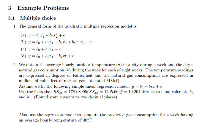 Solved 3 Example Problems 3.1 Multiple choice 1. The general | Chegg.com
