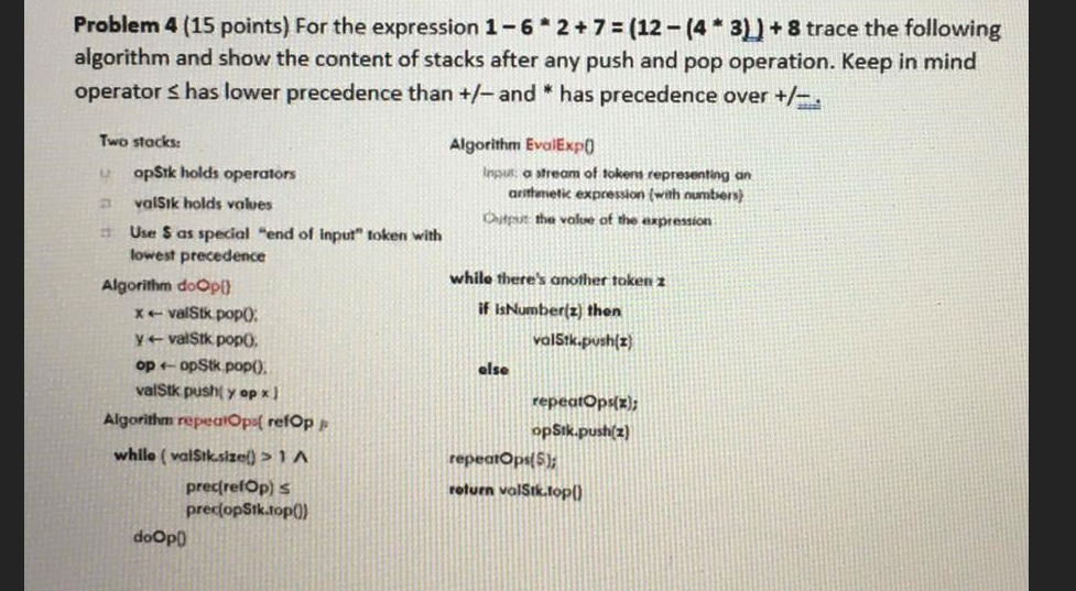 Problem 4 (15 points) For the expression | Chegg.com