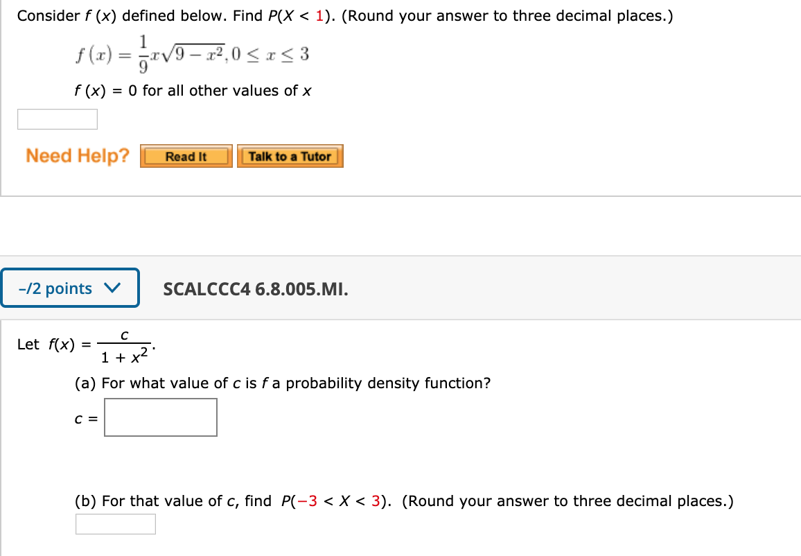 Solved First 1. Consider f (x) defined below. Find P(X