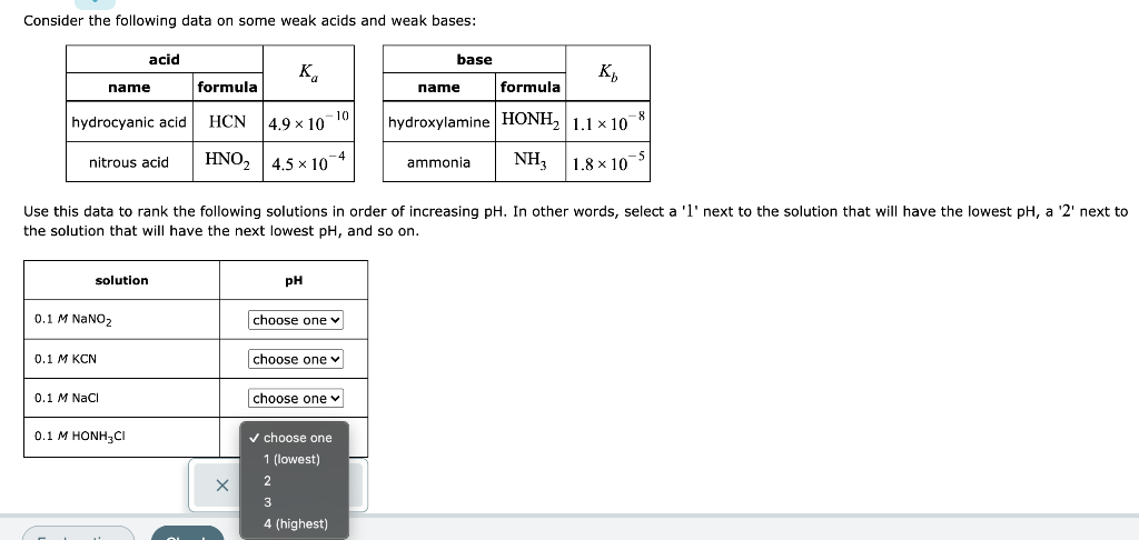 Solved Consider the following data on some weak acids and | Chegg.com