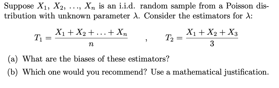 Solved Suppose X1,X2,…,Xn is an i.i.d. random sample from a | Chegg.com