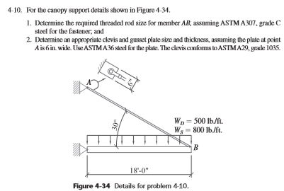 4-10. For the canopy support details shown in Figure | Chegg.com