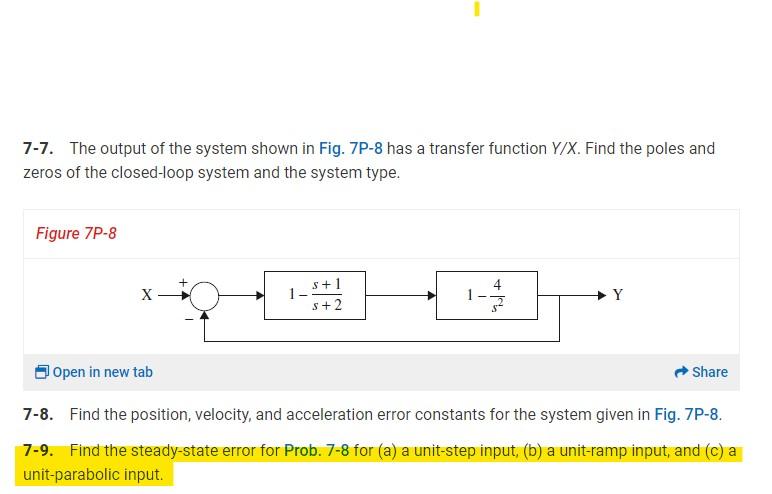 Solved 7-7. The output of the system shown in Fig. 7P-8 has | Chegg.com