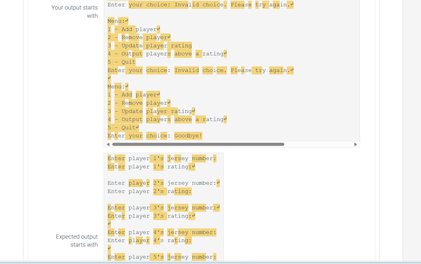 Solved How to fix this error on zybooks 8.24 ﻿LAB*: Program: | Chegg.com