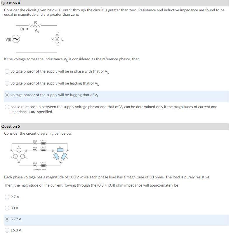 Solved Question 1 A single phase sinusoidal voltage source | Chegg.com