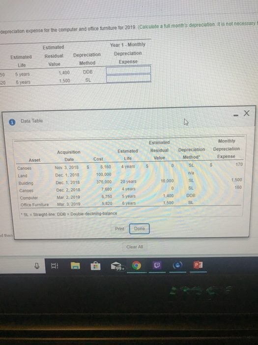 Solved depreciation expense for the computer and office | Chegg.com