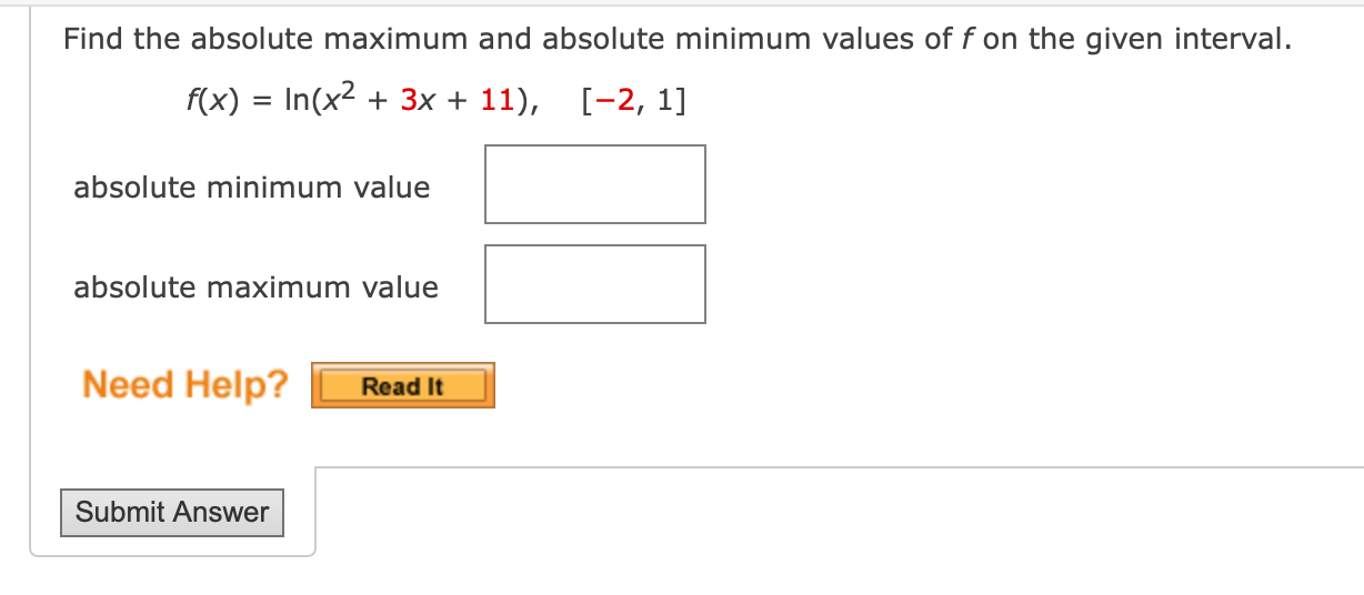 Solved Find the absolute maximum and absolute minimum values | Chegg.com