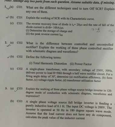 Solved 1. (a) CO1 What are the different techniques used to | Chegg.com