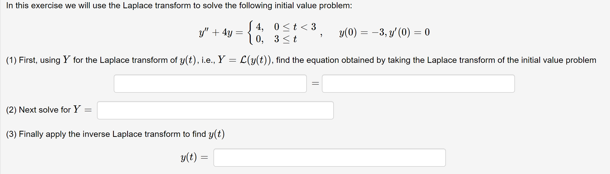 Solved In this exercise we will use the Laplace transform to | Chegg.com